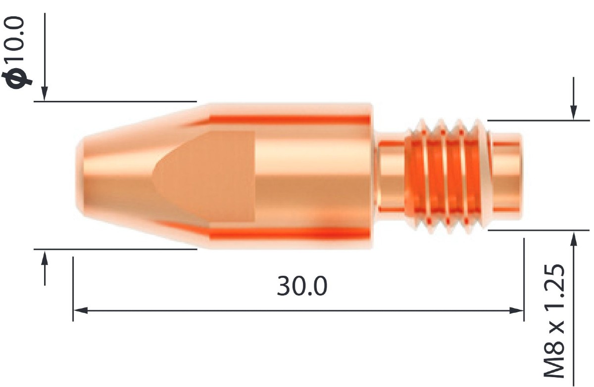 Binzel Type M8 MIG Contact Tip - DG Welders Equipment Ltd
